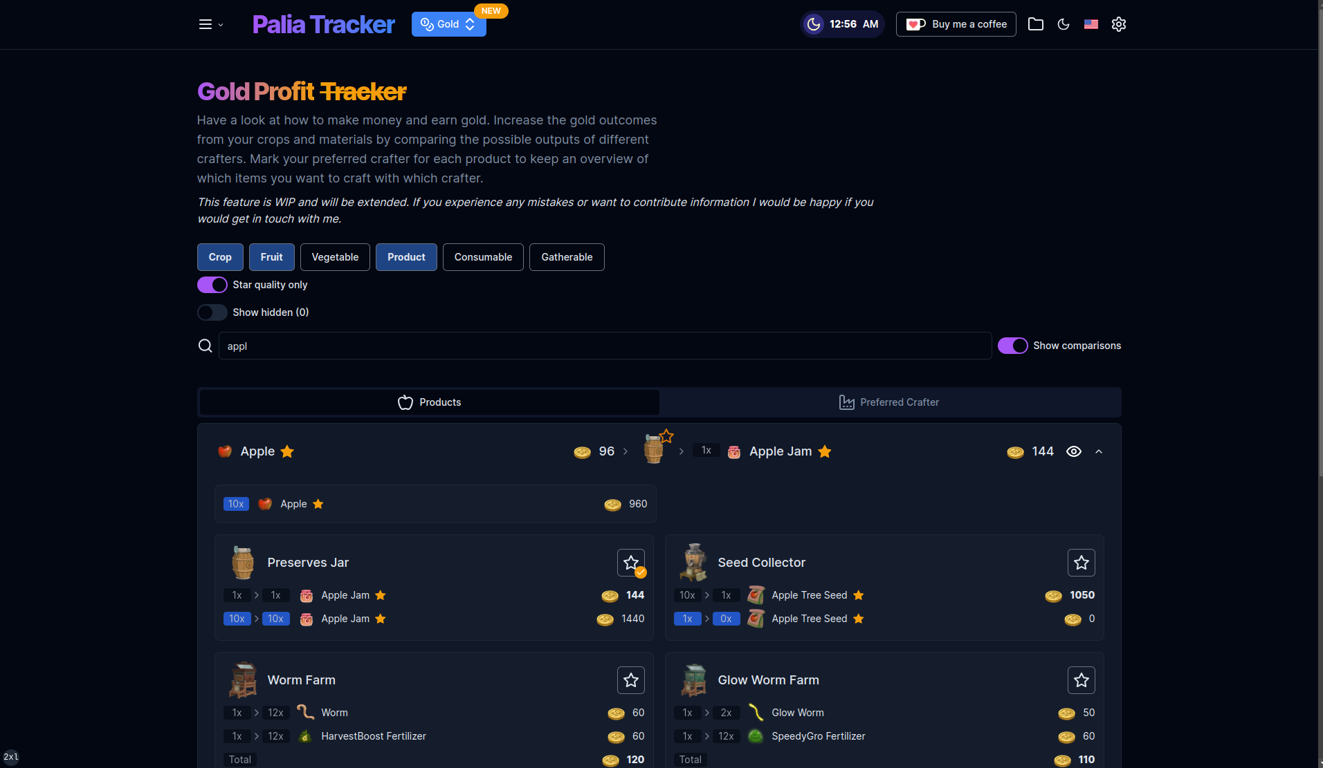 Профит Золота - Palia Tracker - Palia Tracker